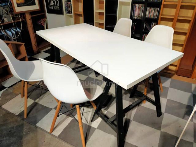 Preloved Dining Set.. Ikea LINNMON table top, whit - Furniture ...
