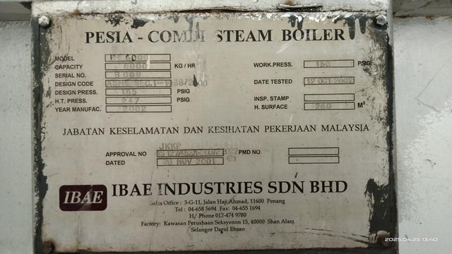 PESAI-COMBI Steam Boiler 6 tons/hr - Professional/Business Equipment ...