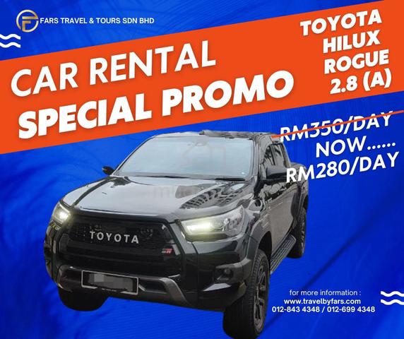 Kereta Sewa Sabah Toyota Hilux Rogue 2.8 Auto - Cars for rent in Kota ...