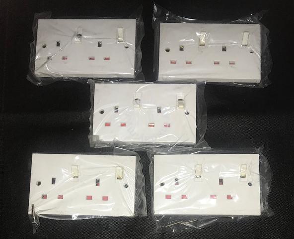 5 PCS 3 PIN PLUG TWIN WALL SOCKET Switch - Home Appliances & Kitchen ...