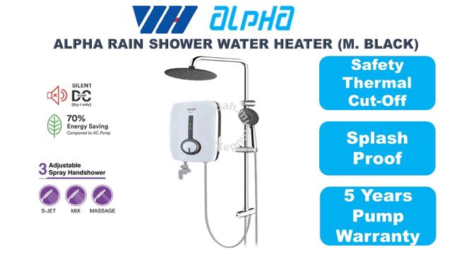 Alpha Rain Shower Water Heater with DC Pump -White - Bed & Bath for ...