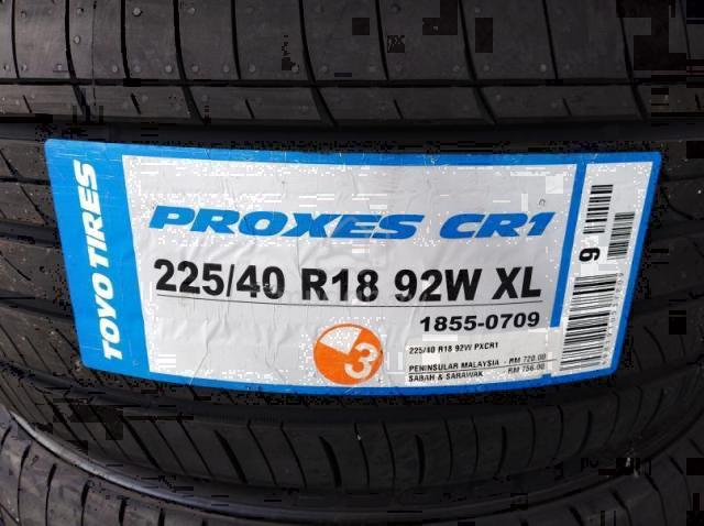 225/40/18 Toyo Proxes CR1 Tyre Tayar - Car Accessories & Parts for sale in Klang, Selangor