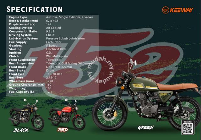 NEW KEEWAY CAFE RACER 152 Whatsapp Apply 150cc - Motorcycles for sale in Ipoh, Perak