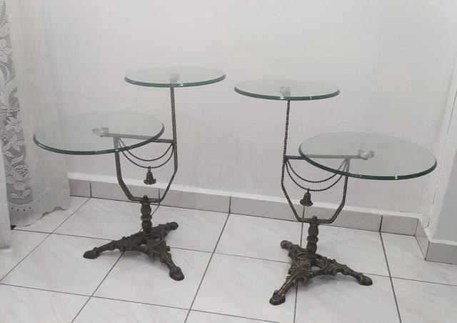 Metal & Glass Decoration Stands (1 set of two) - Furniture & Decoration ...