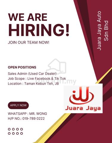 Marketing Admin - Jobs available in Johor Bahru, Johor