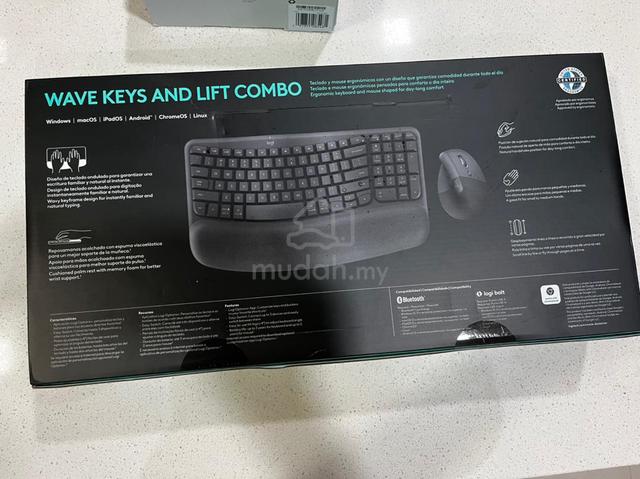 Logitech Wave Keys & Lift Vertical Mouse - Computers & Accessories for ...