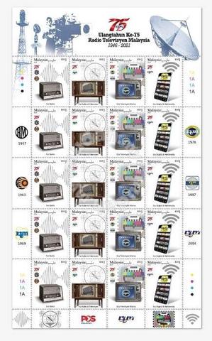 Mint Stamp Sheet RTM 75 Anniversary Malaysia 2021 - Hobby ...