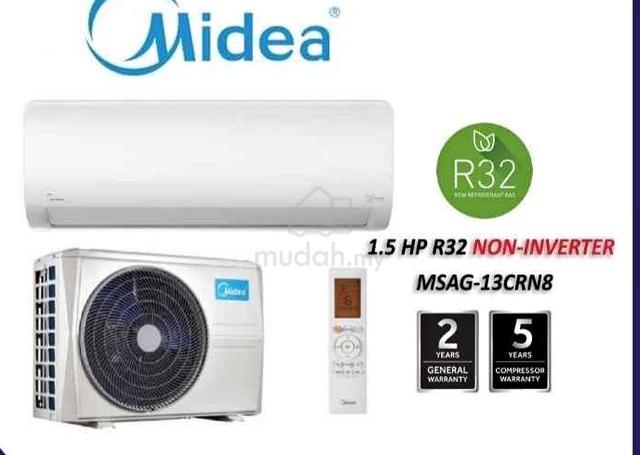 1hp Midea R32 Aircond Baru Free Pasang M372 - Home Appliances & Kitchen ...
