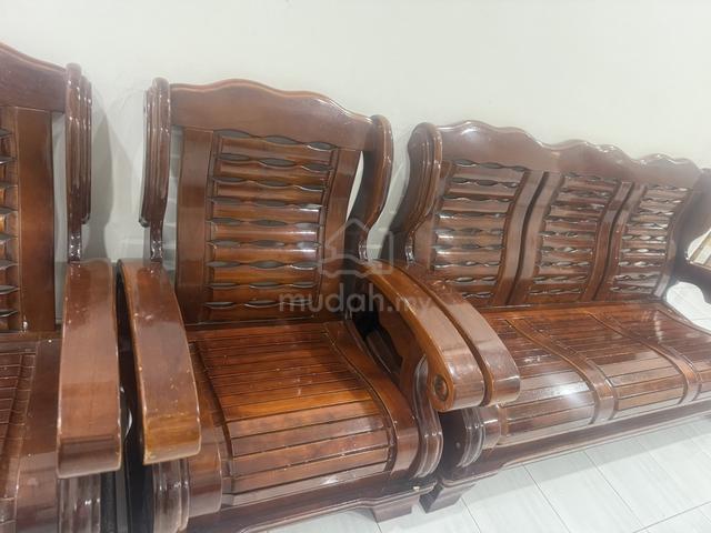 sofa kayu Jati - Furniture & Decoration for sale in Kepong, Kuala Lumpur