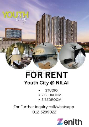 Service Residence for Rent, 2 Bedroom, 800 sq.ft, Youth City, Nilai ...