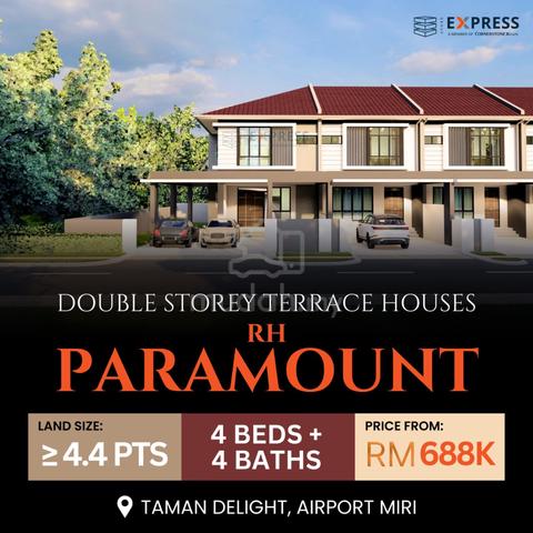 New 2-storey Terraced House for Sale, 4 Bedroom, 2400 sq.ft, Miri ...