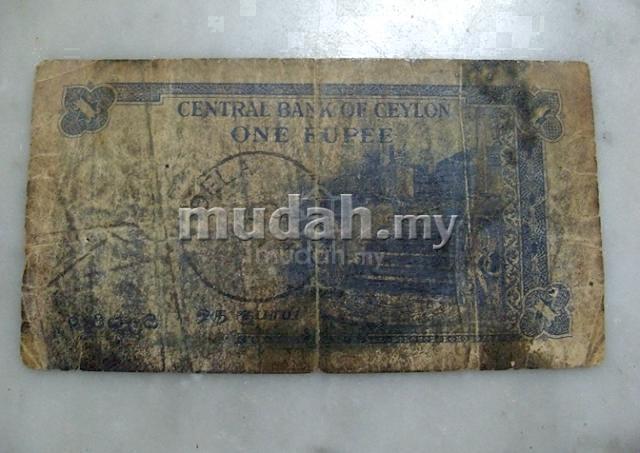 1951 Ceylon One Rupee Note King George VI RARE - Hobby & Collectibles ...