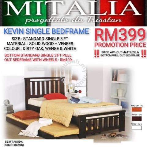 Katil Single Solid Wood Veneer Modern Design - Furniture & Decoration ...