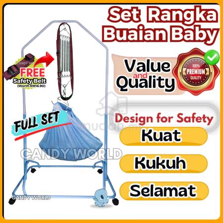 Baby Spring Cot Stand Set Rangka Buaia Baby Cradle - Moms & Kids for ...