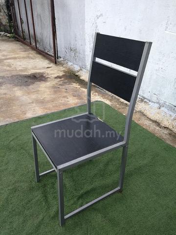 S57-L Kerusi Besi Iron Chair Wooden Seat Pad - Furniture & Decoration ...