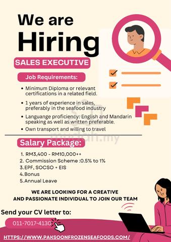 Sales Executive / Sales Manager - Jobs available in Johor Bahru, Johor