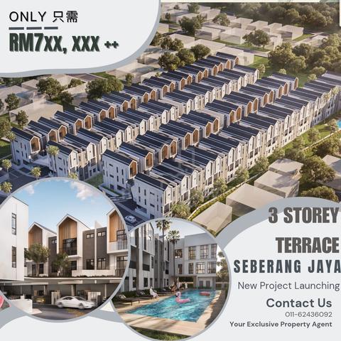 New 3-storey Terraced House for Sale, 4 Bedroom, 2095 sq.ft, Seberang Jaya, Penang | Mudah.my