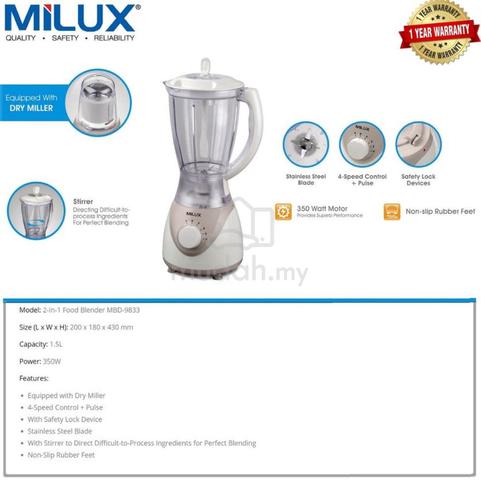 MILUX FOOD BLENDER MBD9833 1.5Litre - Home Appliances & Kitchen for ...
