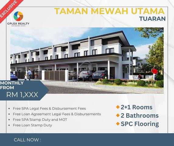 New Terraced House for Sale, 3 Bedroom, 1076 sq.ft, Tuaran, Sabah ...