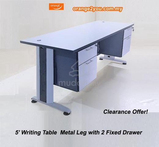 Limited Unit ! 5'J Leg Writing Table with 2 Drawer - Furniture ...