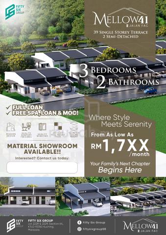 1-storey Terraced House for Sale, 3 Bedroom, 959 sq.ft, Kuching ...