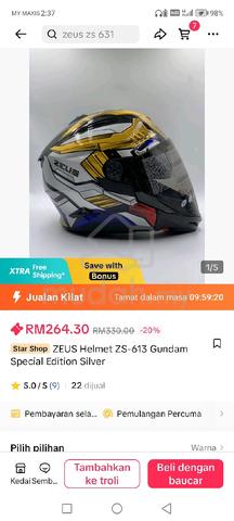 Zeus Helmet Saiz L /60 - Motorcycle Accessories & Parts for sale in ...