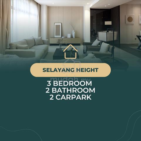 Condominium for Sale, 3 Bedroom, 754 sq.ft, Selayang Height, Selayang ...