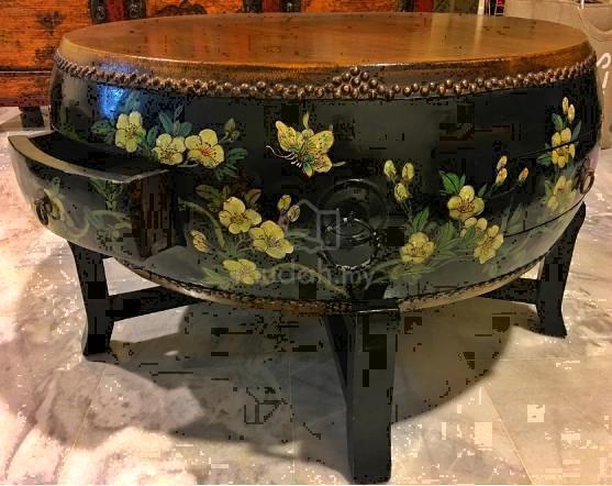 Chinese Drum Table Genuine Cow Hide Leather - Furniture & Decoration ...