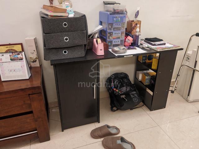 Black study table with shelves - Furniture & Decoration for sale in ...