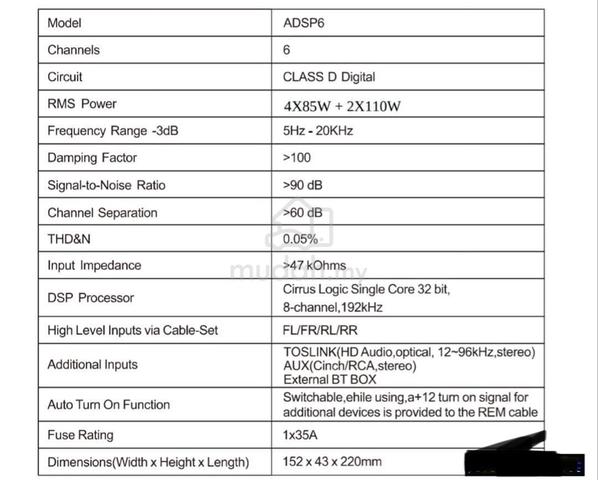 DSP 8 Channel With 6 channel build in Amp - Car Accessories & Parts for sale in Kuching, Sarawak