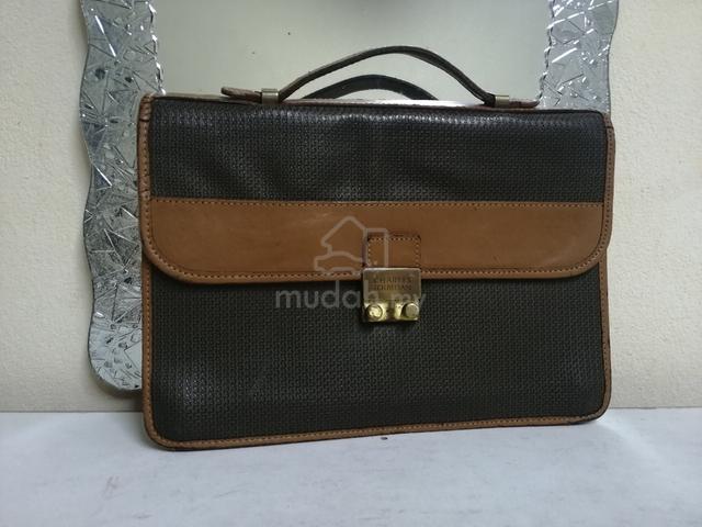 CHARLES JOURDAN Mini Briefcase Clutch Bag LEATHER - Bags & Wallets for ...