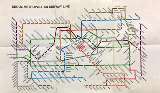 Old Seoul Metropolitan Subway Map (1990s) - Hobby & Collectibles for ...