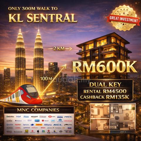 Condominium for Sale, 2 Bedroom, 700 sq.ft, KLCC @ KL Sentral - Dual ...