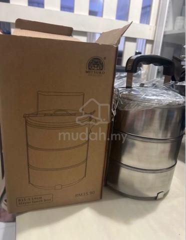 Mitsuko Stainless steel 3 tier Lunch Box Set - Home Appliances ...