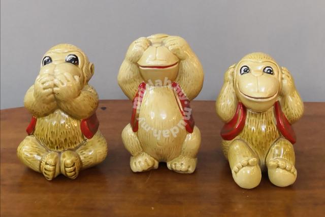 vintage Genting Asian Pottery 3 wise monkeys - Hobby & Collectibles for ...