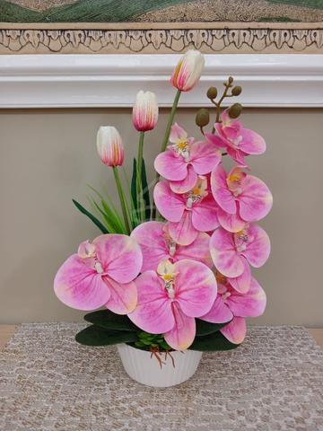 Pokok Bunga Orkid Latex & Tulip 3 Kuntum - Furniture & Decoration for ...