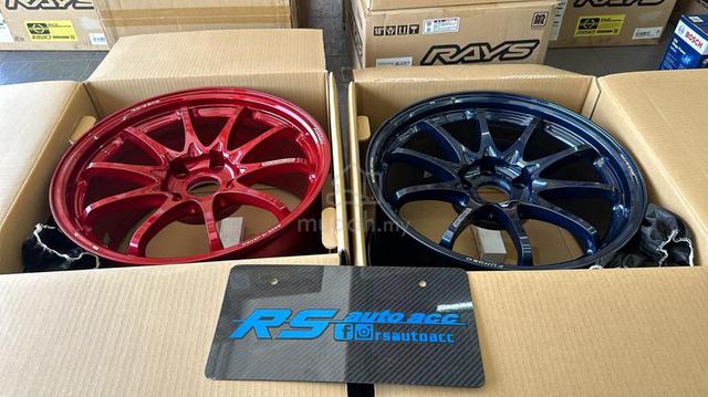 Rays CE28 Blue Red Civic Type R FK8 FL5 Rim Wheel - Car Accessories ...