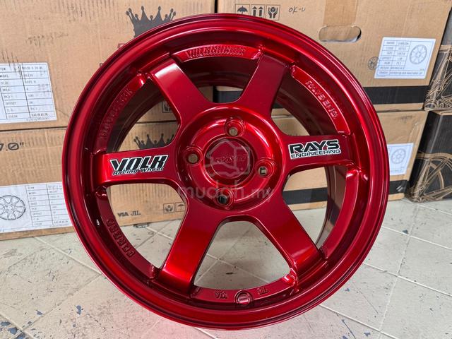 Sport rim Baru 15 TE37 candy red axia bezza myvi - Car Accessories ...