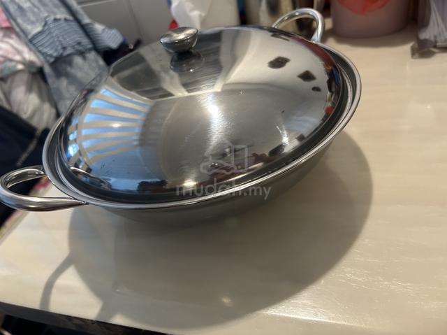 Small Stainless Steel Wok with Lid 25cm - Home Appliances & Kitchen for ...