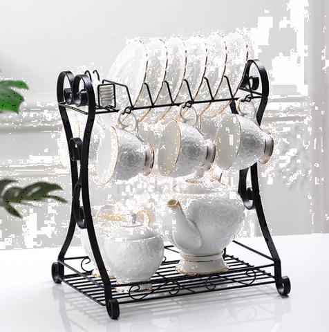21 Pcs Set European Style Tea Set, Ceramic (B) - Home Appliances ...