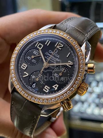Omega Speedmaster 18k half Rose Gold Diamond Bezel - Watches & Fashion ...