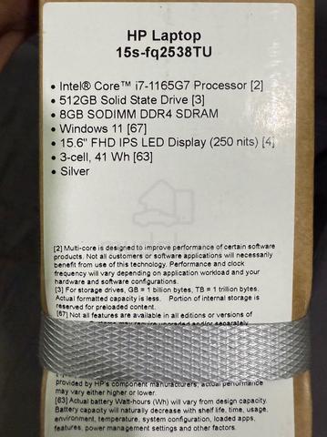 HP 15s-fq2538TU - Computers & Accessories for sale in Batu Berendam, Melaka