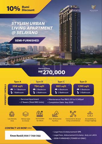 New Service Residence for Sale, 5 Bedroom, 1190 sq.ft, Bayu Selayang ...