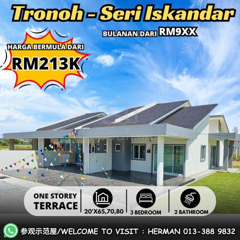 New 1-storey Terraced House for Sale, 3 Bedroom, 1600 sq.ft, Tronoh ...