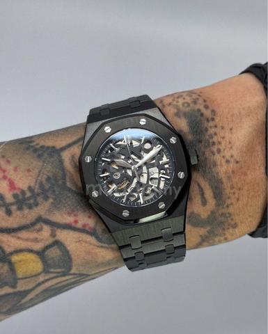 Custom Seiko Mod 39mm Black Skeleton AP w/ Silver - Watches & Fashion ...