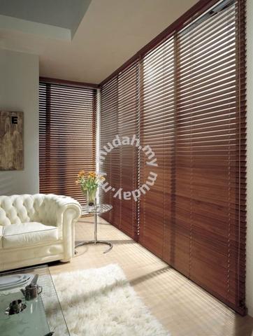 LANGSIR JENIS KAYU SOLID l venecian blind curtain - Furniture ...