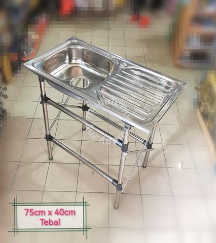 Kitchen sink with stand 75 x 40 ( tebal ) / sinki - Home Appliances ...