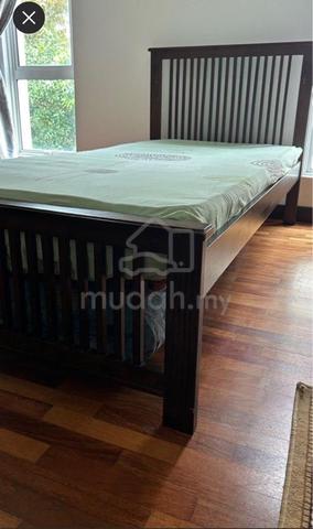 wooden bad frame with mattress single size - Bed & Bath for sale in ...