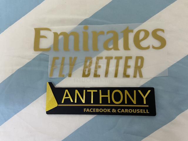 emirates fly better chest sponsor for jersey -gold - Clothes for sale ...