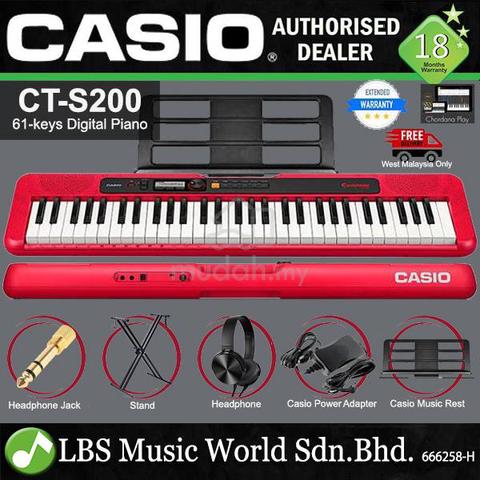 Casio CT-S200 61 Key Casiotone Electric Keyboard R - Music Instruments ...